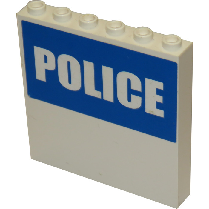 LEGO White Panel 1 x 6 x 5 with Police Sticker (59349) | Brick Owl ...
