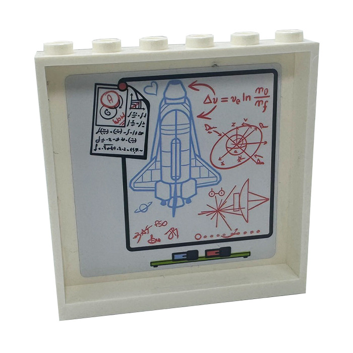 LEGO Panel 1 x 6 x 5 with Space Shuttle Drawing and Calculation Sticker ...
