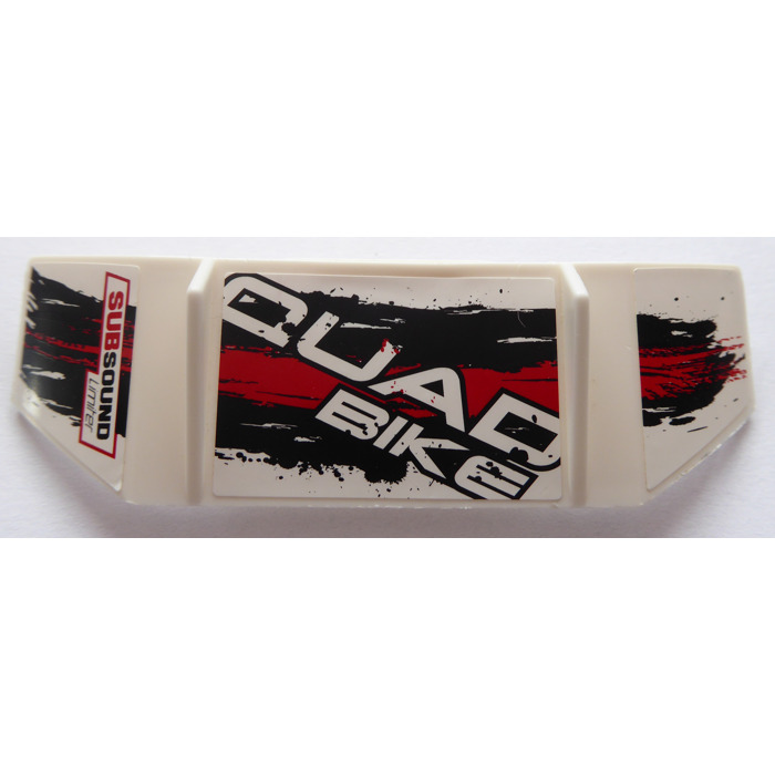 LEGO White Panel 3 x 8 Car Spoiler with 'QUAD BIKE' and 'SUBSOUND ...