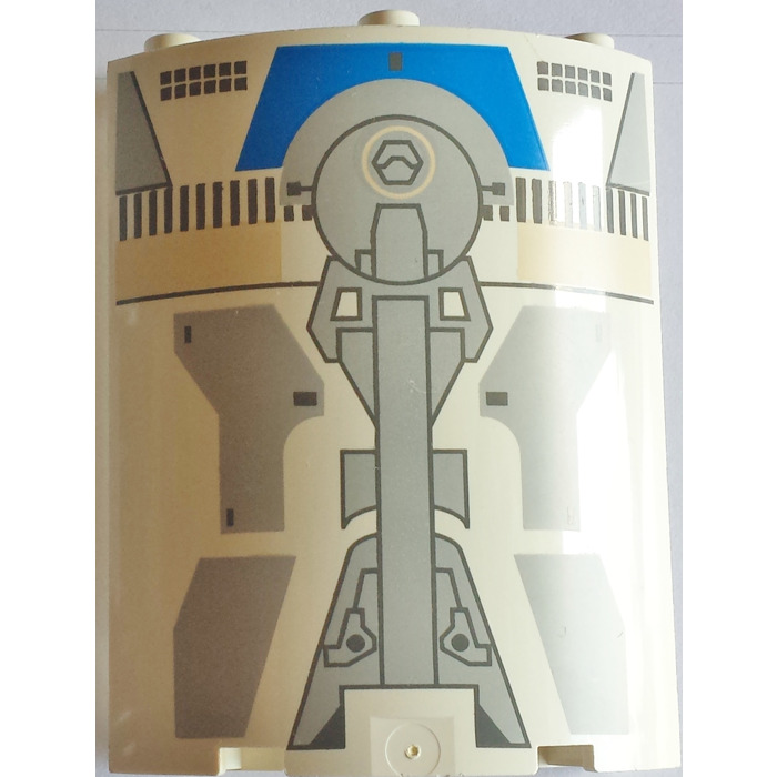 LEGO White Panel 4 x 4 x 6 Curved with Mechanical panels (30562 / 84481 ...