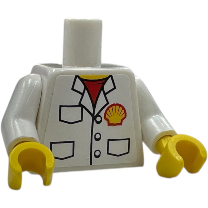 LEGO White Plain Torso with White Arms and Yellow Hands with Pockets ...