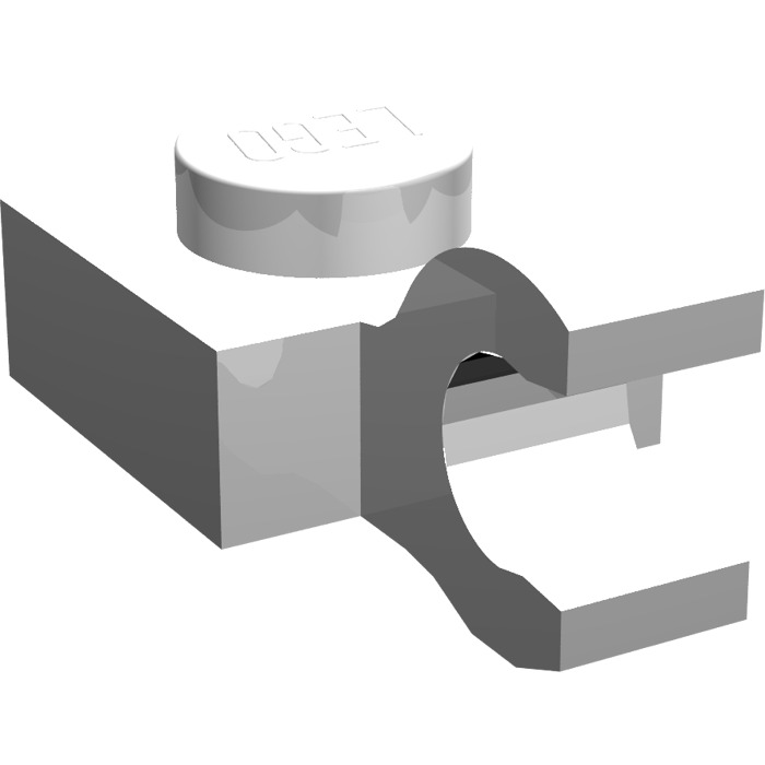 LEGO White Plate 1 x 1 with Horizontal Clip (Thick Open 'O' Clip ...