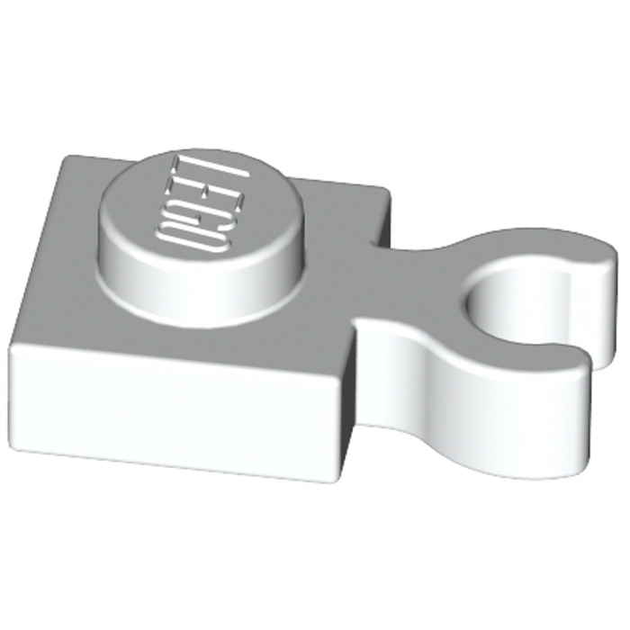 LEGO White Plate 1 x 1 with Vertical Clip (Thick Open 'O' Clip) (44860 ...