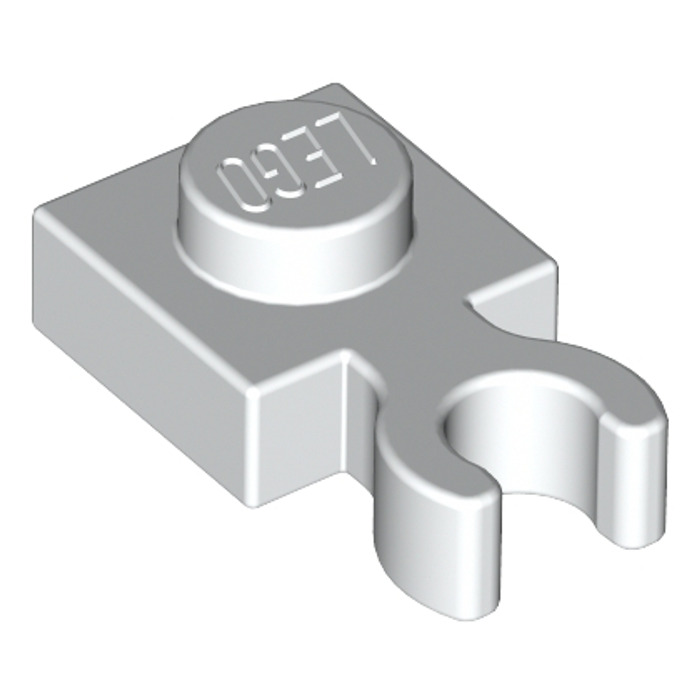 LEGO White Plate 1 x 1 with Vertical Clip (Thin 'U' Clip) (4085 / 60897 ...