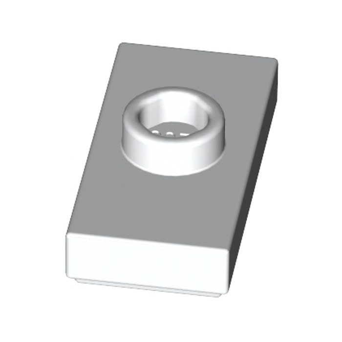 LEGO White Plate 1 x 2 with 1 Stud (with Groove and Bottom Stud Holder ...