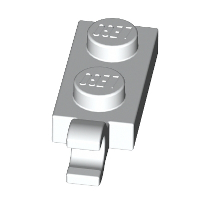 LEGO White Plate 1 x 2 with Horizontal Clip on End (42923 / 63868 ...
