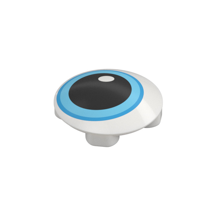 LEGO White Plate 2 x 2 Round with Rounded Bottom with Eye (2654 ...