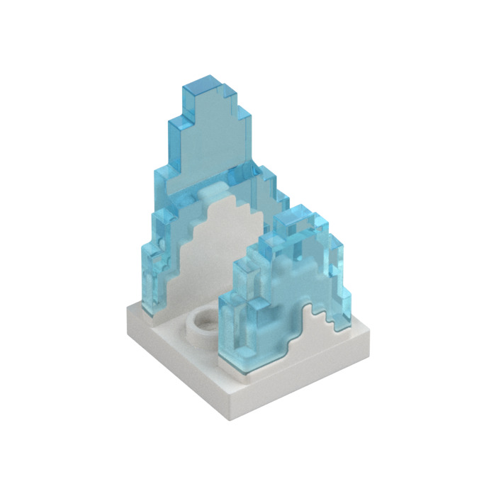 LEGO White Plate 2 x 2 with Marbled Transparent Blue Fire (41685 ...