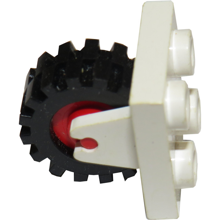 LEGO Plate 2 x 2 with Wheel Holder with Red Wheel and Black Tire Offset ...