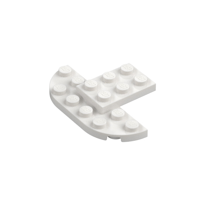 LEGO White Plate 2 x 6 with Rounded Corners with Raised Plate 2 x 3 ...