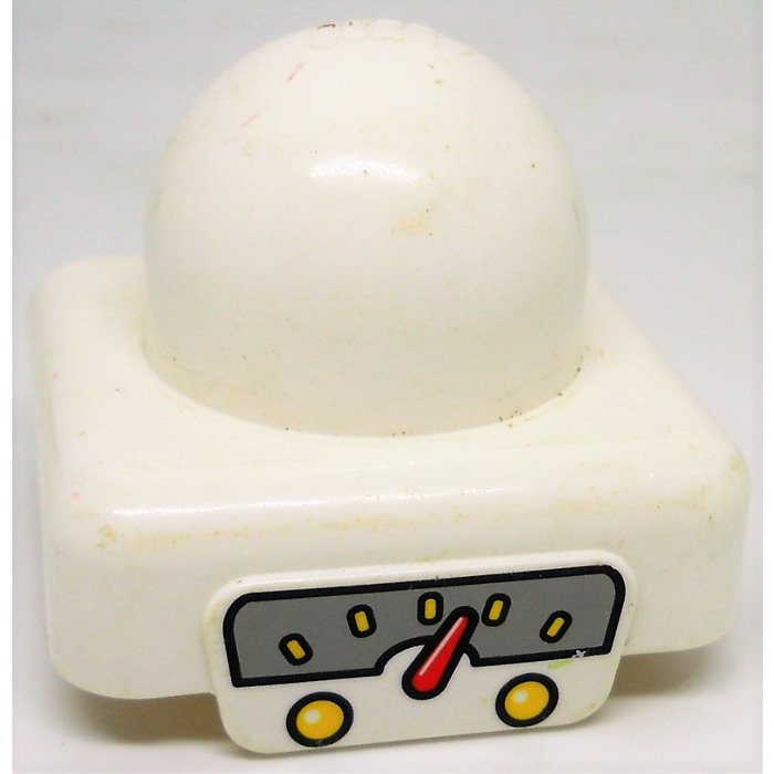 LEGO White Primo Plate 1 x 1 with Water Pump and Speedometer | Brick Owl