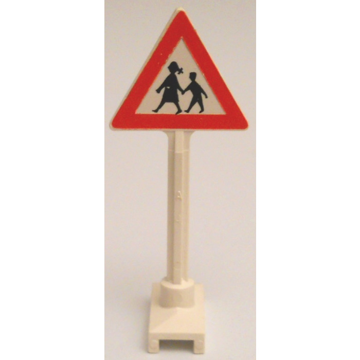 LEGO White Road Sign Triangle with Children Playing (649) | Brick Owl ...