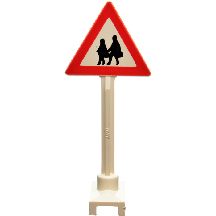 LEGO Road Sign Triangle with Pedestrian Crossing 2 People Pattern (649 ...