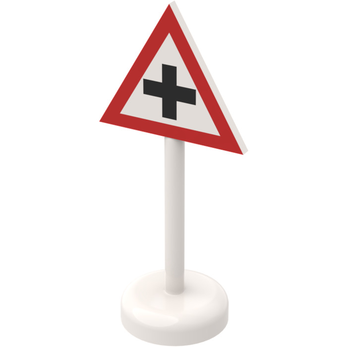 LEGO White Road Sign with Crossroads | Brick Owl - LEGO Marketplace