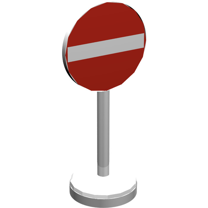 LEGO White Road Sign with No Entry pattern | Brick Owl - LEGO Marketplace