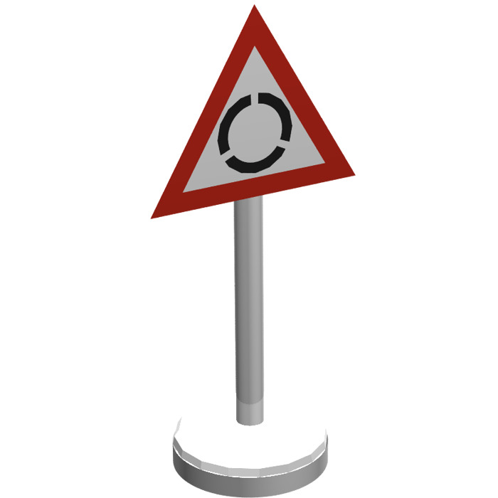 LEGO White Road Sign with Roundabout Pattern | Brick Owl - LEGO Marketplace