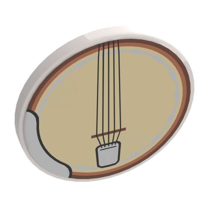 LEGO White Roadsign Clip-on 2 x 2 Round with Banjo Sticker (30261 ...