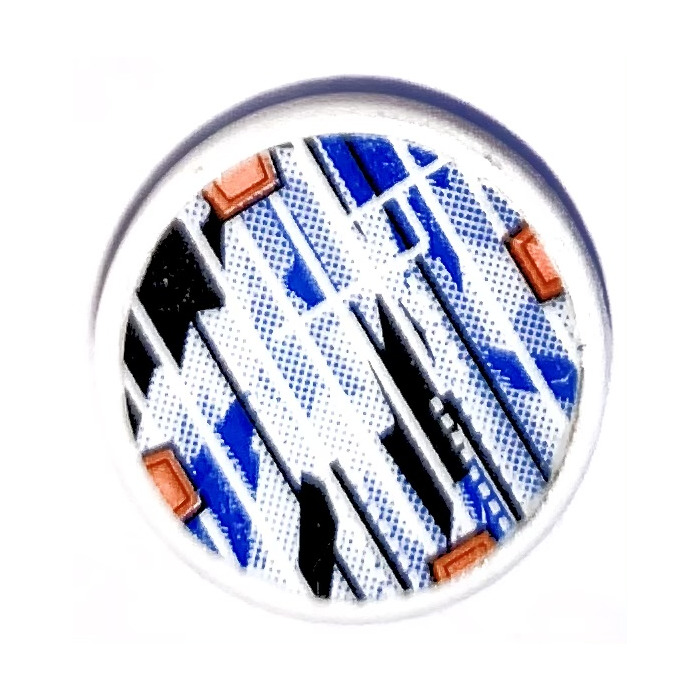 LEGO White Roadsign Clip-on 2 x 2 Round with Solar Panel Sticker (30261 ...