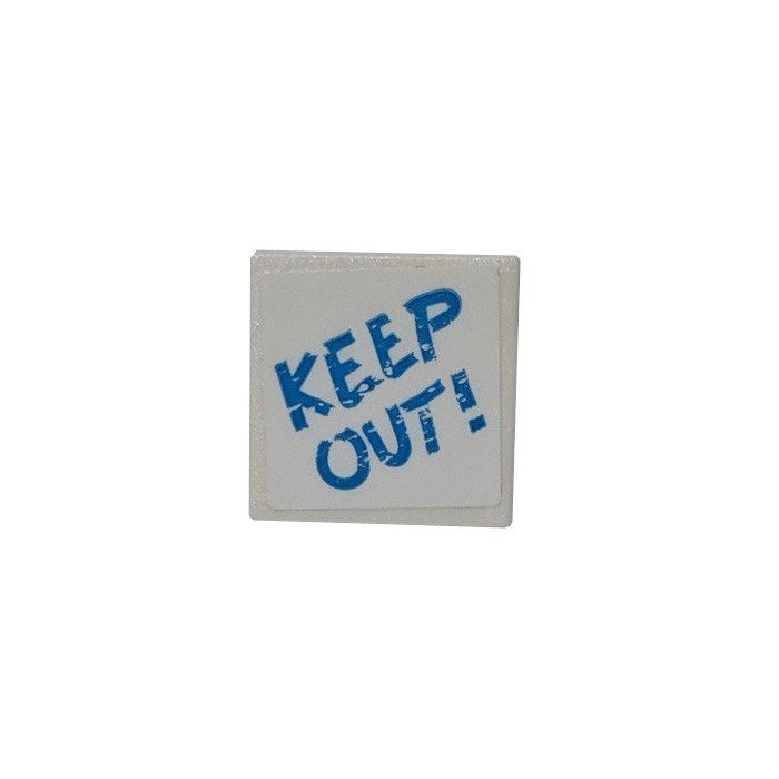 LEGO Roadsign Clip-on 2 x 2 Square with "KEEP OUT!" Sticker with Open ...