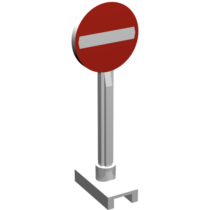 LEGO White Roadsign Round with No Entry Sign | Brick Owl - LEGO Marketplace