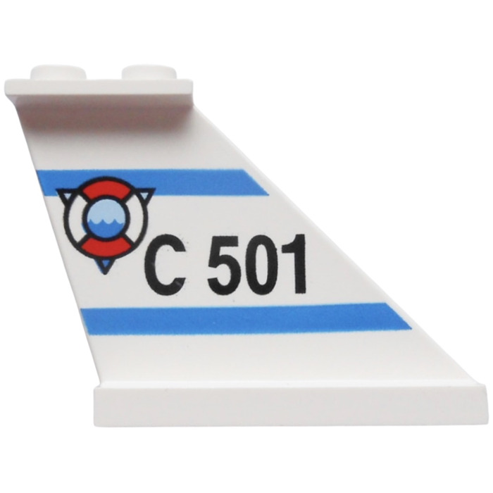 LEGO Rudder 1 x 3 x 4 with 'C 501' Right (2340 / 83411) | Brick Owl