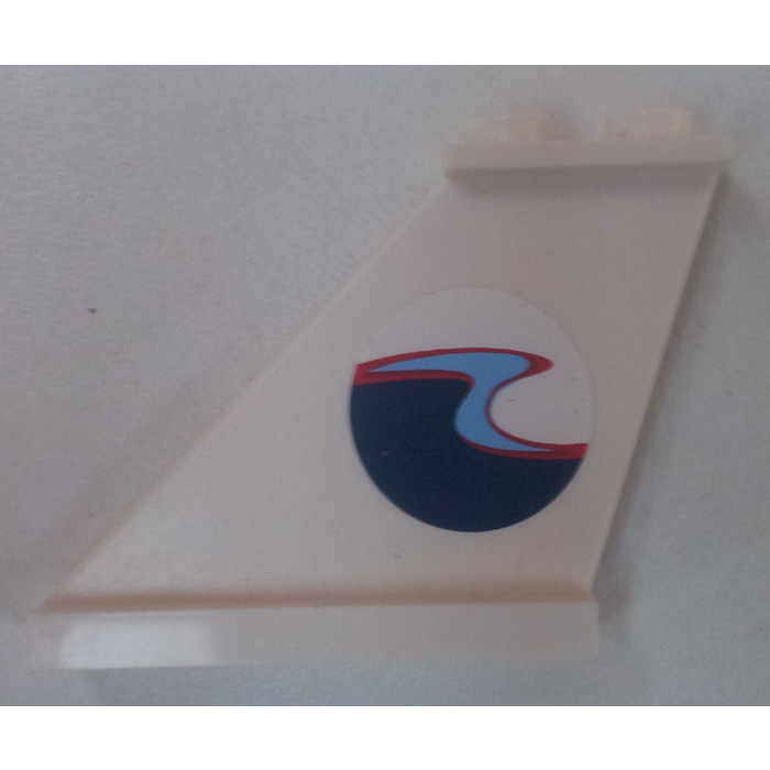 LEGO White Rudder 1 x 3 x 4 with Wave (Left) Sticker (2340) | Brick Owl ...