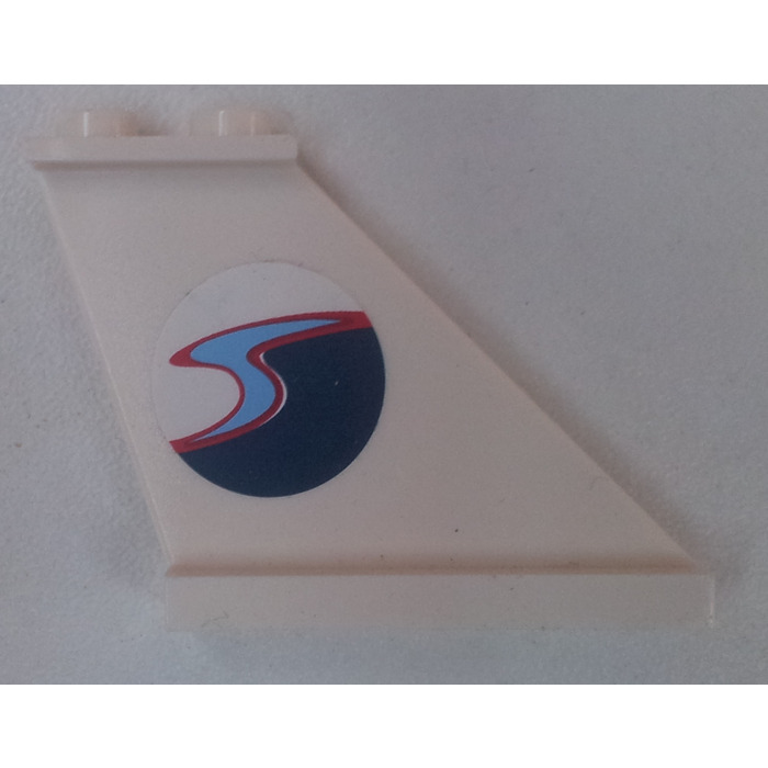 LEGO White Rudder 1 x 3 x 4 with Wavy Ocean Boat (Left) Sticker (2340 ...