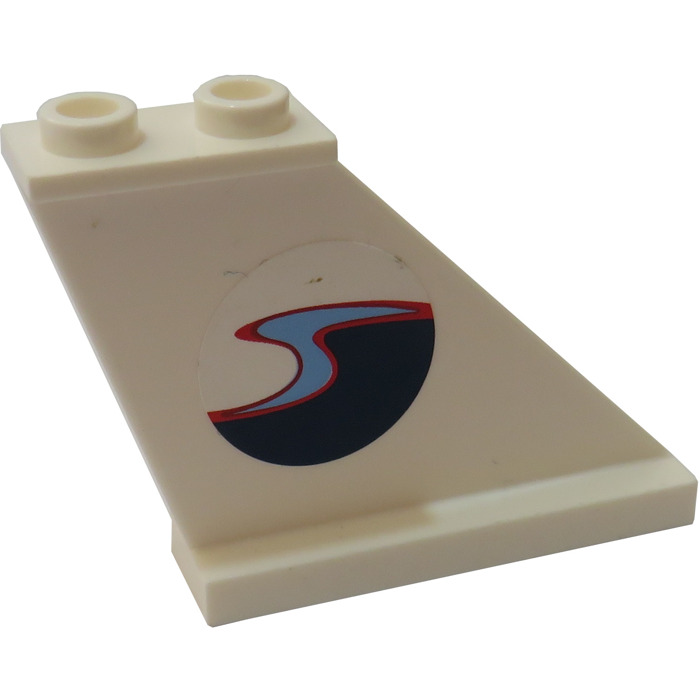 LEGO White Rudder 1 x 3 x 4 with Wavy Ocean Boat (Left) Sticker (2340 ...