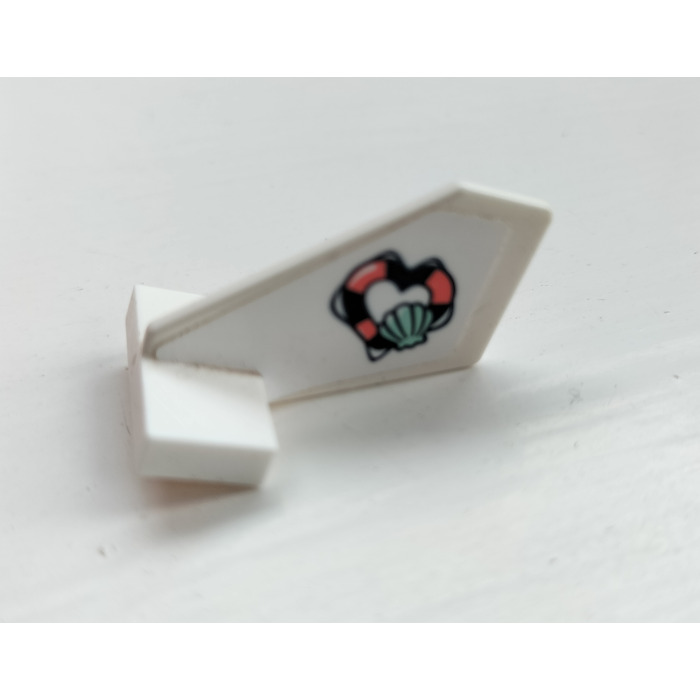 LEGO White Rudder 2 x 3 x 2 with rescue buoy and shell Sticker (35265 ...