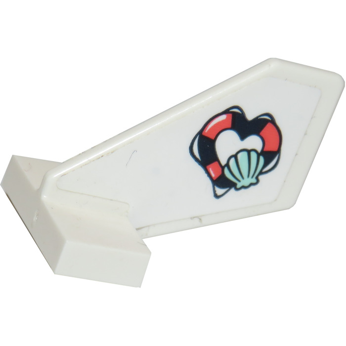 LEGO White Rudder 2 x 3 x 2 with rescue buoy and shell Sticker (35265 ...