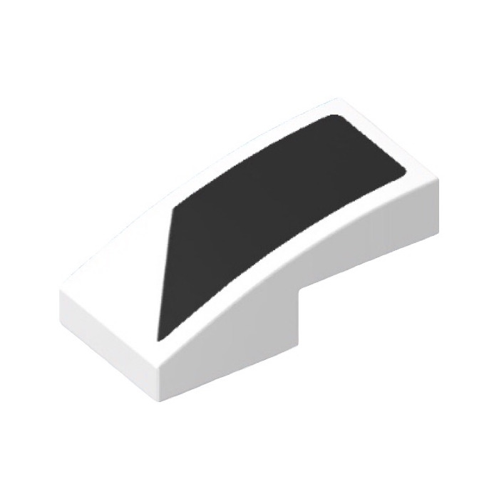 LEGO Slope 1 x 2 Curved with Black Shape Sticker (3593) | Brick Owl ...
