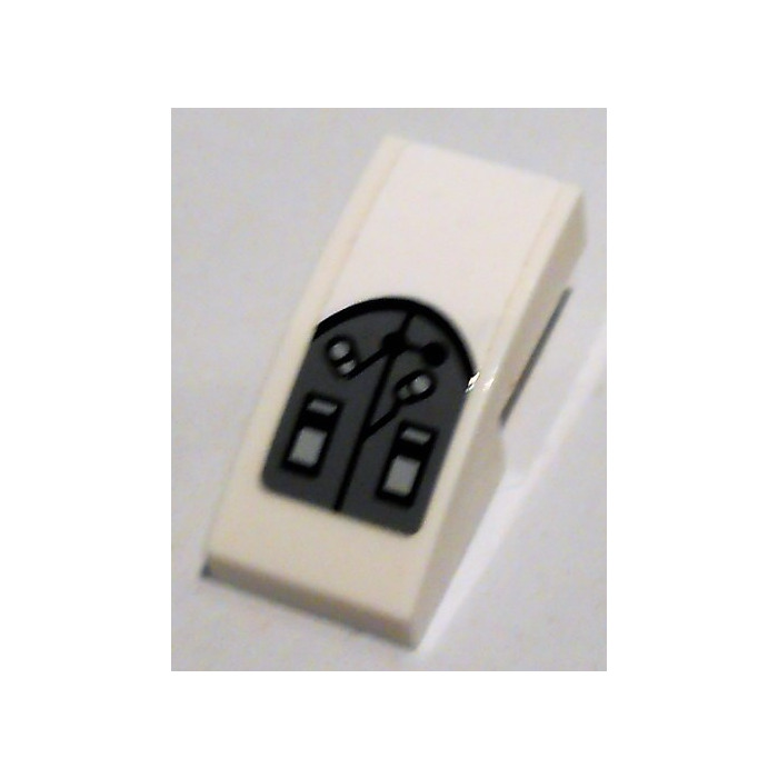 LEGO White Slope 1 x 2 Curved with steering pedals and levers Sticker ...