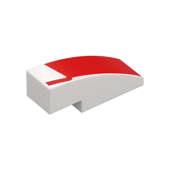 LEGO White Slope 1 x 3 Curved with Red Panel and Line (Right) (50950 ...