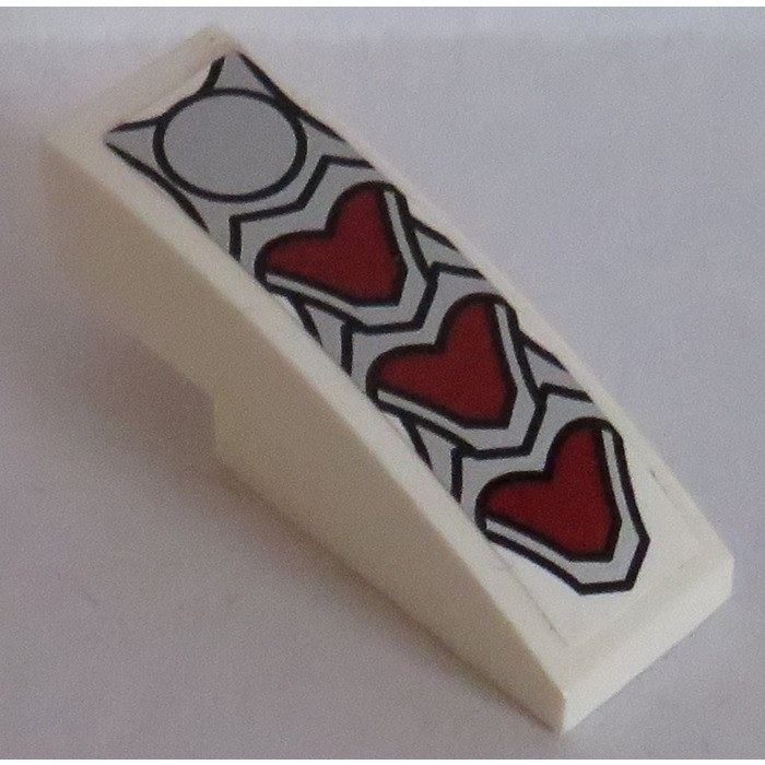 LEGO White Slope 1 x 3 Curved with Silver and Dark Red Wolf Armor ...
