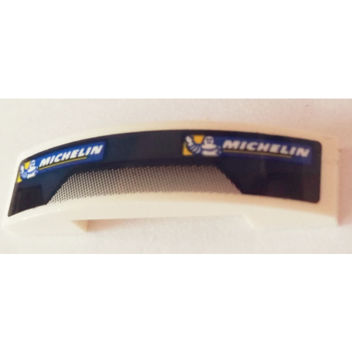 LEGO White Slope 1 x 4 Curved Double with Frontbumper Michelin Sticker ...