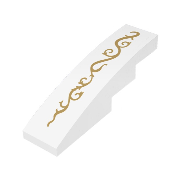 LEGO Slope 1 x 4 Curved with Gold Scrollwork (Right) Sticker | Brick ...