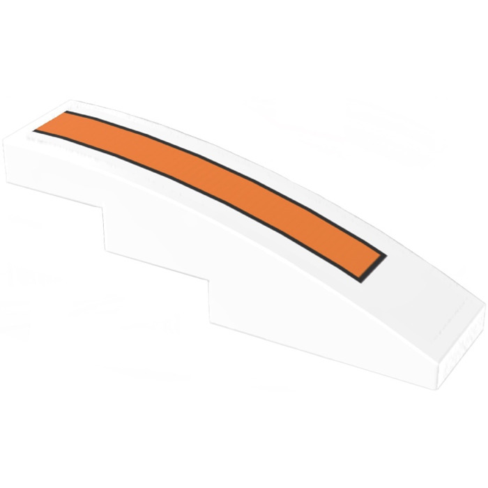 LEGO Slope 1 x 4 Curved with Orange Stripe Sticker (11153) | Brick Owl ...