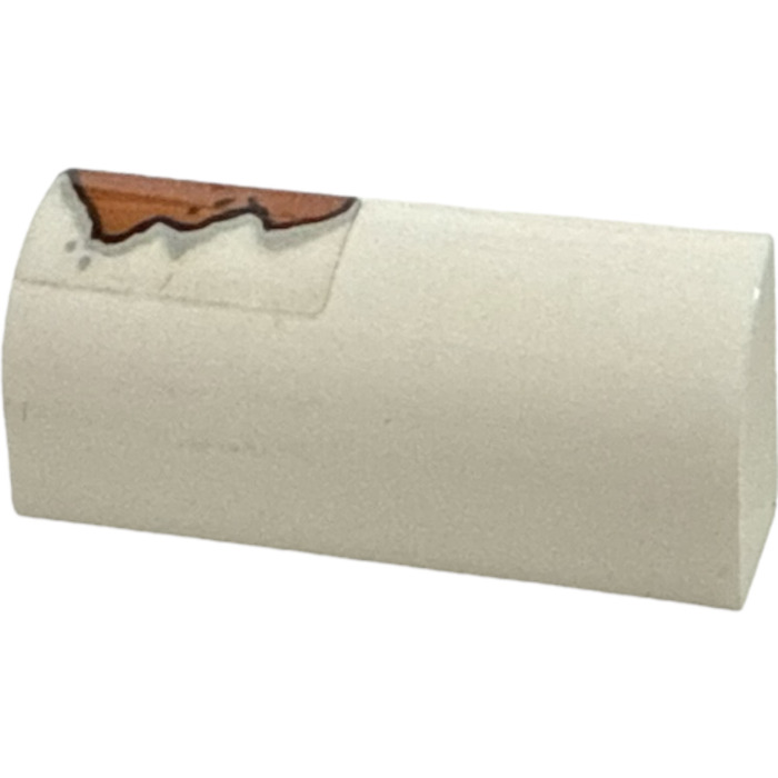 LEGO Slope 1 x 4 Curved with rust (left) Sticker (6191) | Brick Owl ...