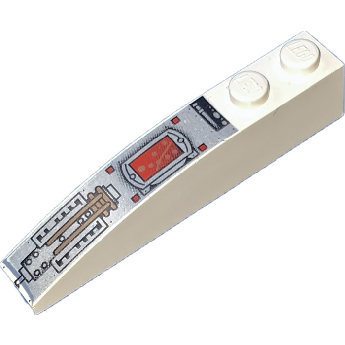 LEGO White Slope 1 x 6 Curved with Studs with Red and Copper SW Control ...