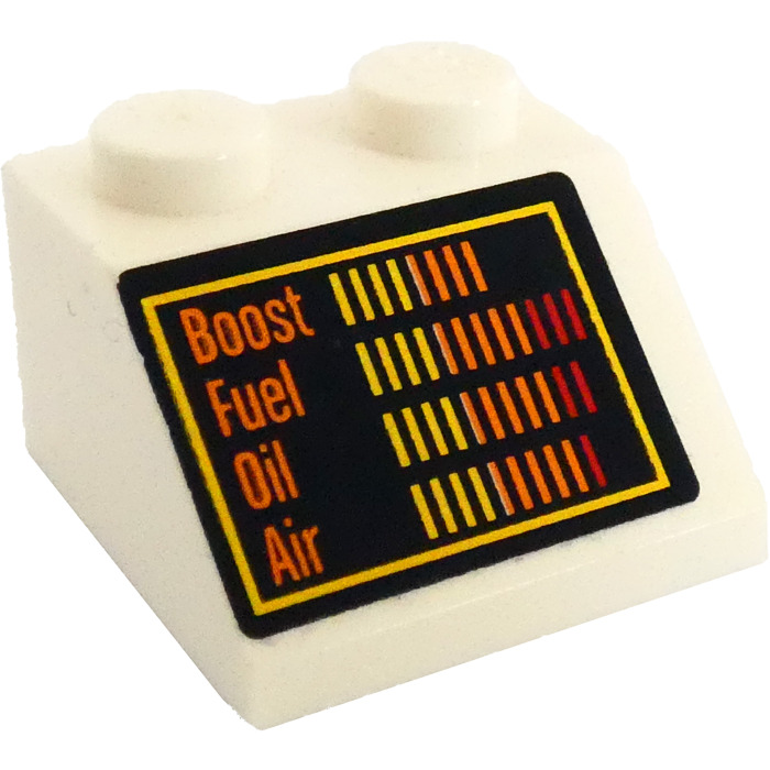 LEGO White Slope 2 x 2 (45°) with Boost Fuel Oil Air Sticker (3039 ...