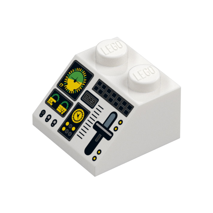 LEGO White Slope 2 x 2 (45°) with Gauges, Switches and Lever (11736 / ...
