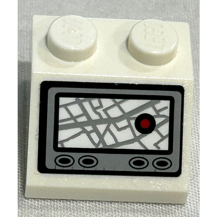 LEGO White Slope 2 x 2 (45°) with GPS Map Screen Sticker (3039) | Brick ...