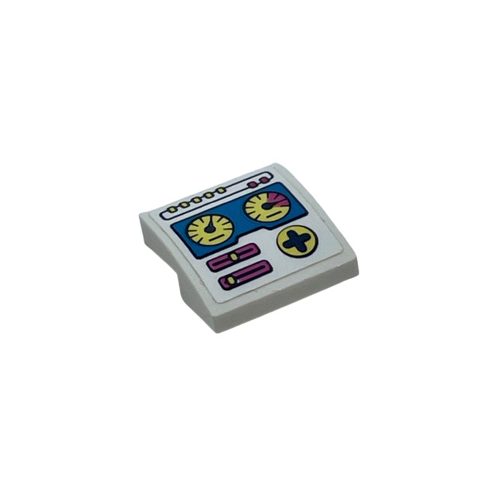 LEGO White Slope 2 x 2 Curved with Control Panel Sticker (15068 ...