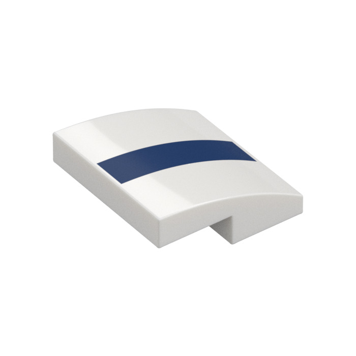 LEGO White Slope 2 x 2 Curved with Dark Blue Line (15068 / 111098 ...