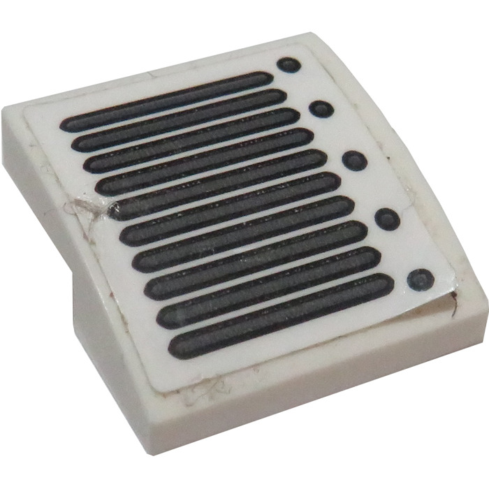 LEGO White Slope 2 x 2 Curved with Gray Vents and Circles - Right ...