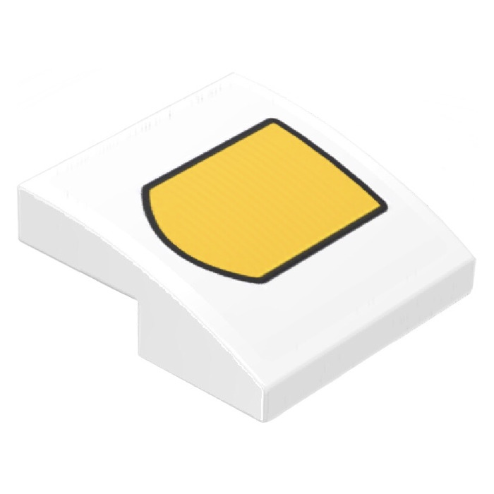 LEGO White Slope 2 x 2 Curved with Yellow Shape Sticker (15068) | Brick ...
