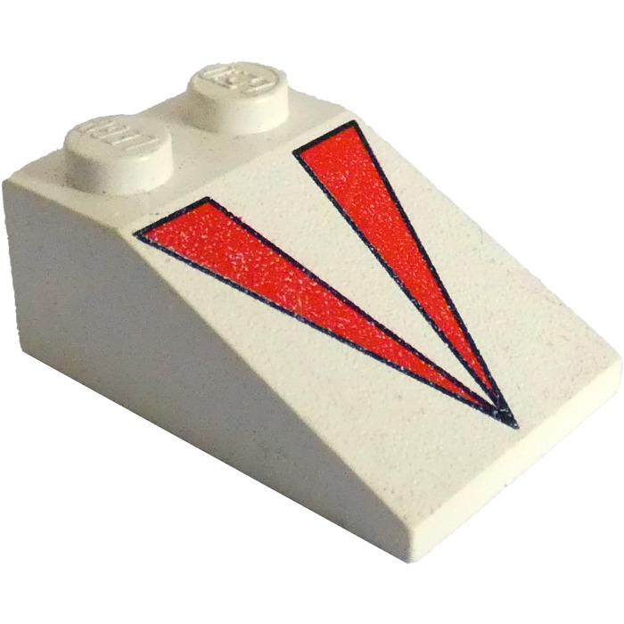 LEGO White Slope 2 x 3 (25°) with Red Triangles (3298 / 82495) | Brick ...