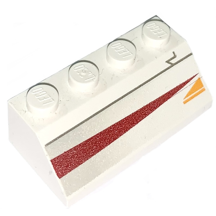 LEGO White Slope 2 x 4 (45°) with Rebel Starfighter Insignia (Left ...