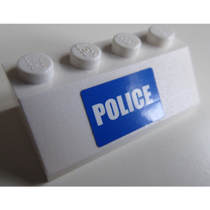 LEGO Slope 2 x 4 (45°) with Small Police Sticker (3037) | Brick Owl ...