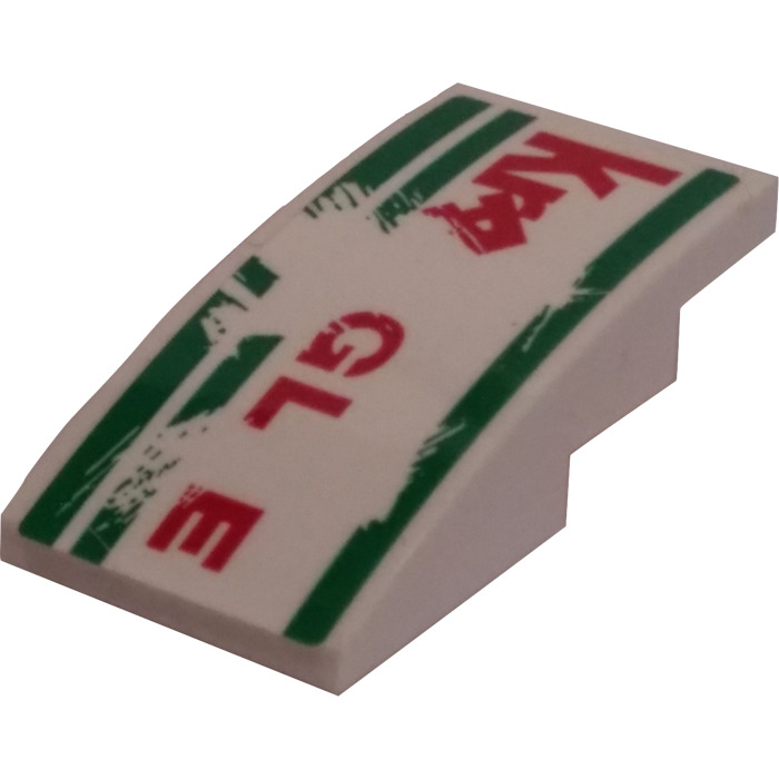 LEGO White Slope 2 x 4 Curved with Kragle Sticker (93606) | Brick Owl ...